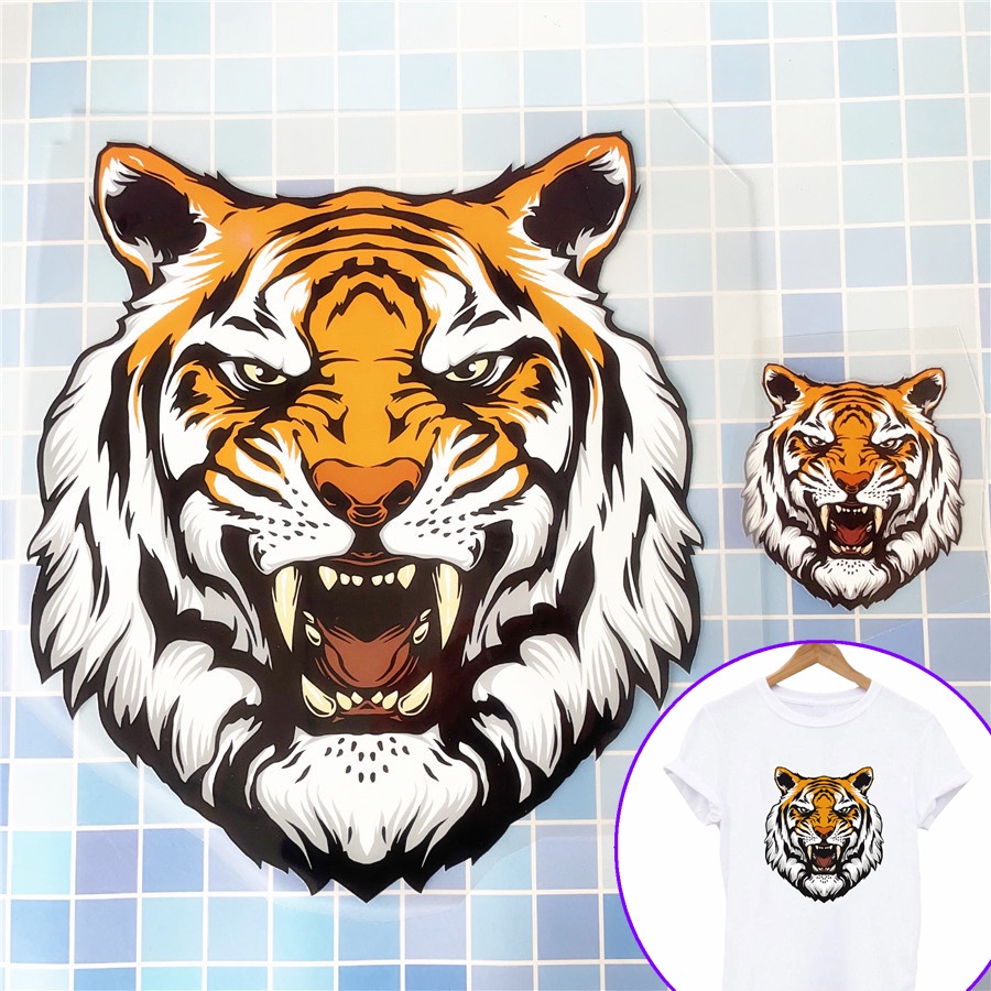 Animals Tiger Heat Transfer Vinyl Stickers 1Pc Patch DIY Heat Press ...