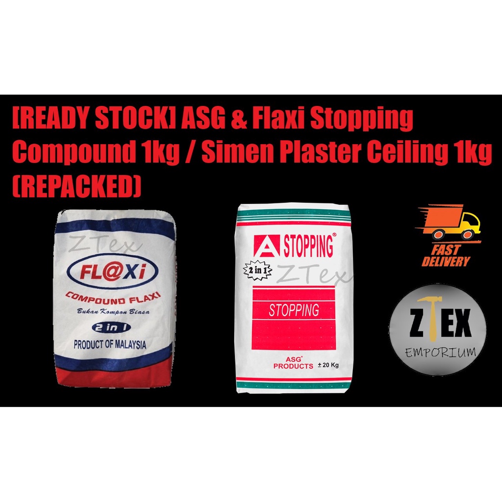 [READY STOCK] ASG & Flaxi Stopping Compound 1kg / Simen Plaster Ceiling ...