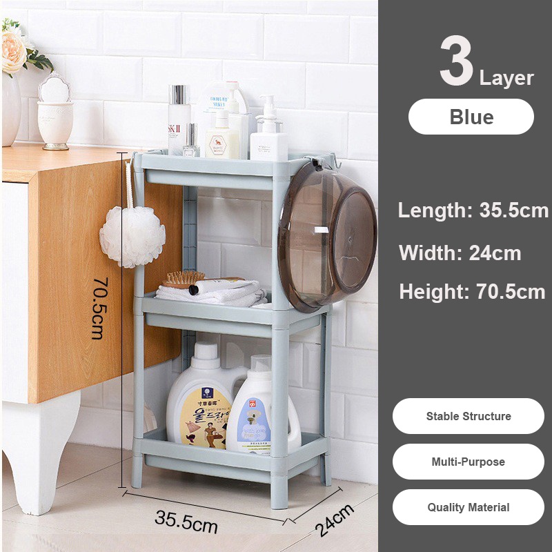 3/4 Tier Multipurpose Storage Rack Toilet Kitchen | Shopee Malaysia