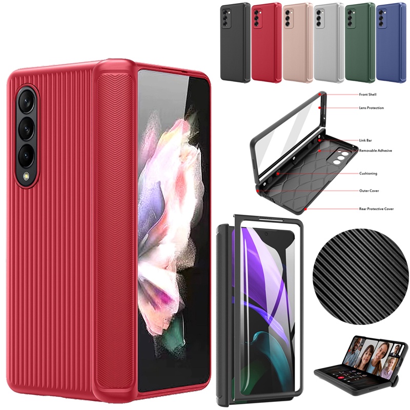 For Samsung Galaxy Z Fold 3 Case Fold 2 Cases with Hinged Cover and ...