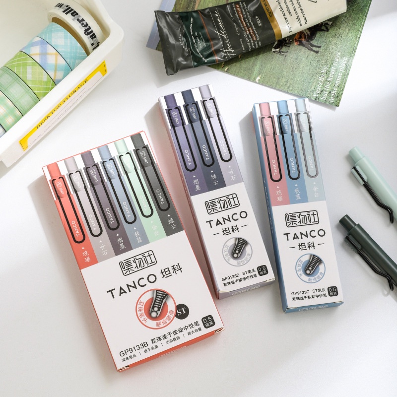 Penlab 3/6pcs Tanco Gel Pen Set Retro Design Soft Rubber Sheath 0.5mm ...