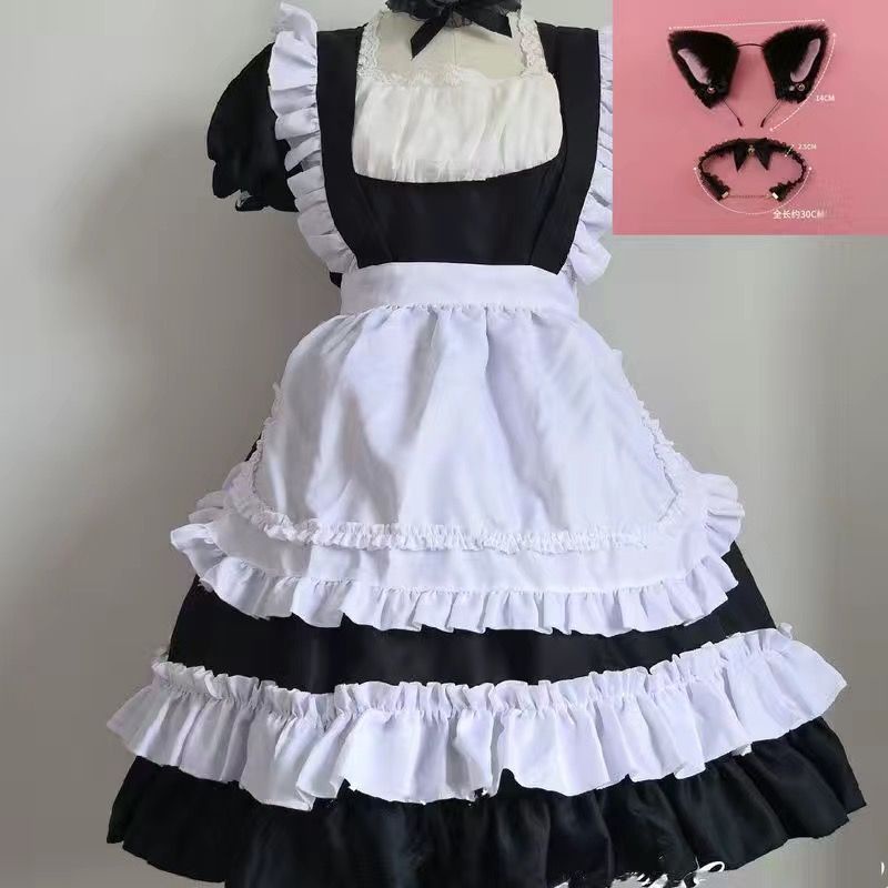 Pink cat maid outfit lolita soft girl dress loli maid uniform cosplay ...
