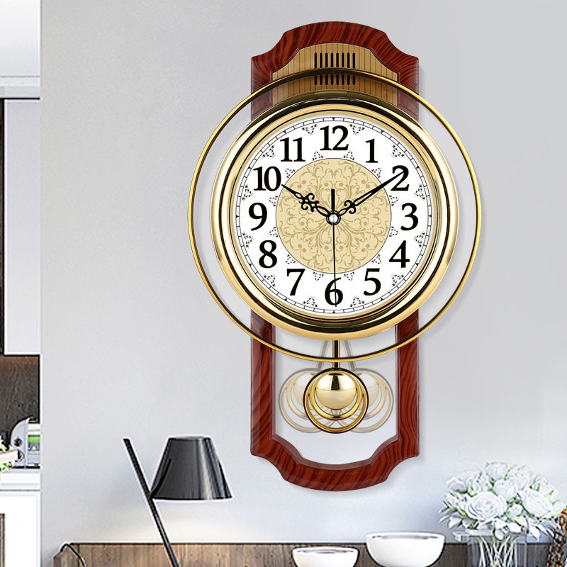 European retro swing wall clock living room simple Fashion Creative ...
