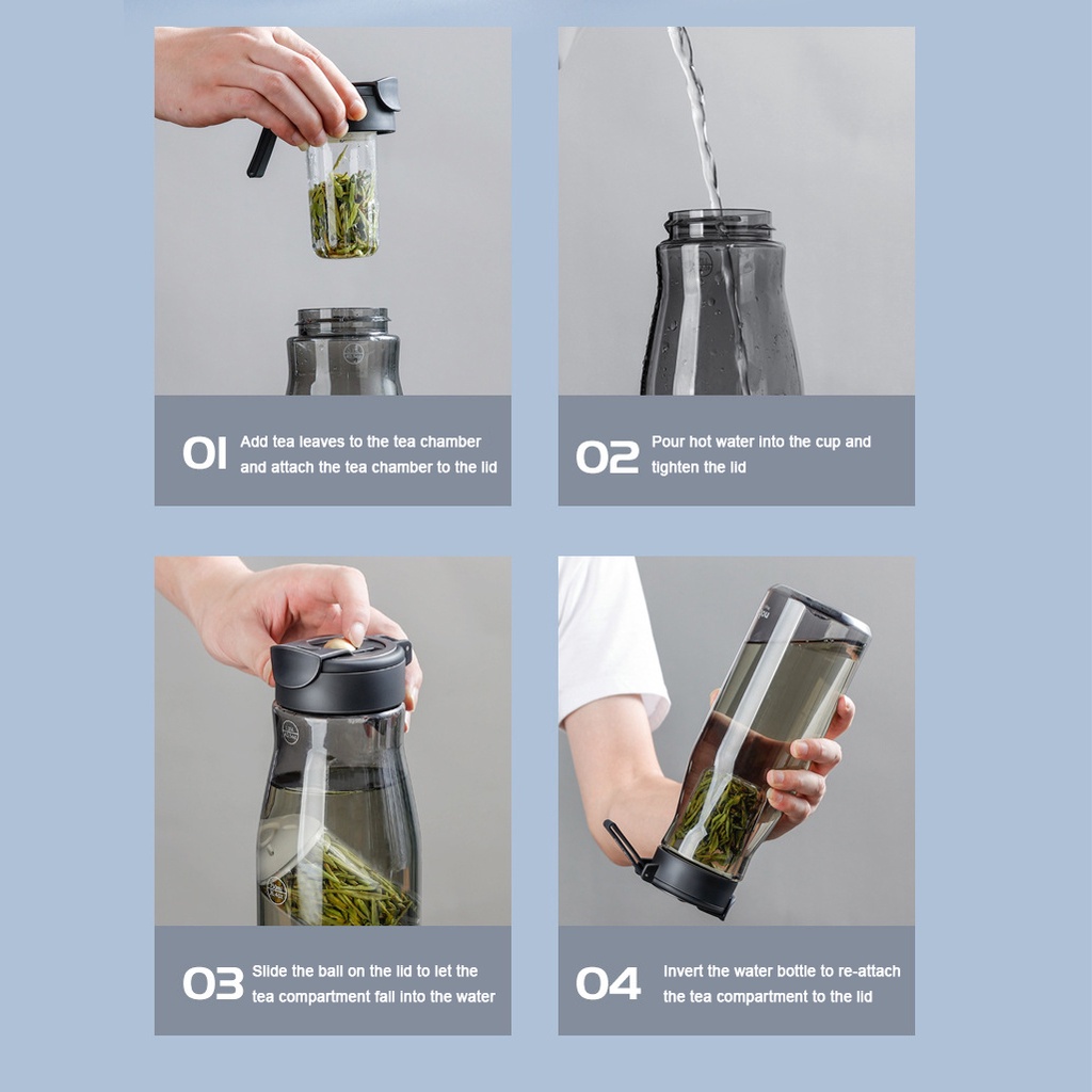 NOVBAN Magnetic ball tea cup tritan 1200ML large capacity tea separator cup BPA FREE High ...