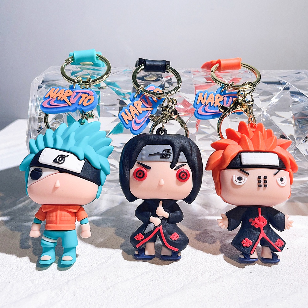 1 Pc New Big Head Anime Naruto Figure Keychain Namikaze Minato Akatsuki ...