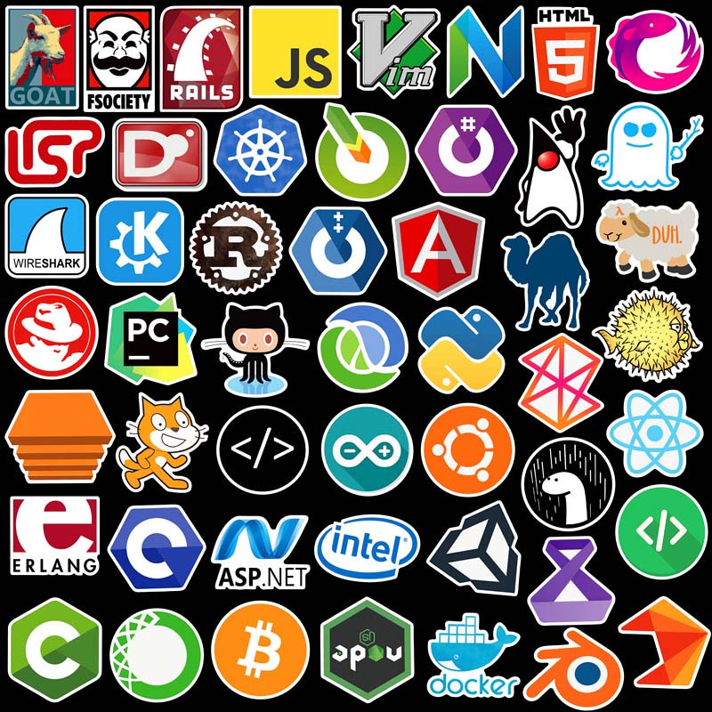105pcs Programmer Sticker Laptop Tech Developer Decals C# C++,Pyt Pack ...
