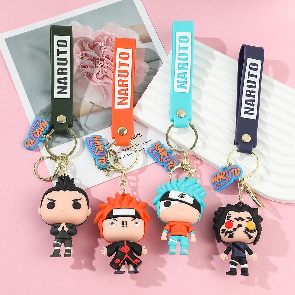 1 Pc New Big Head Anime Naruto Figure Keychain Namikaze Minato Akatsuki ...