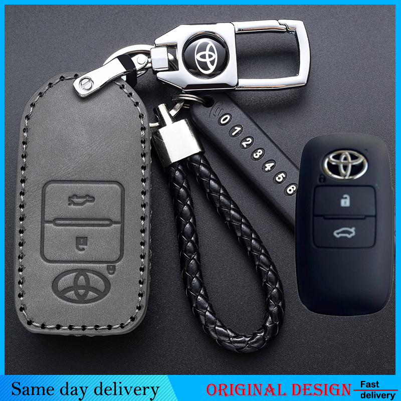 Toyota vios 2023 new Keyless Remote Car Key leather Cover Case | Shopee ...