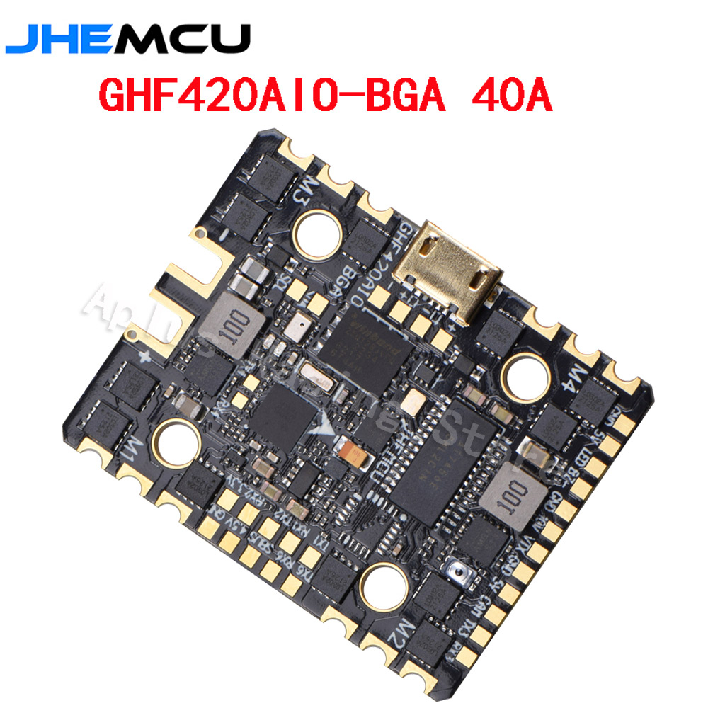 JHEMCU AIO F405 Flight Controller 40A BLHELI_S 4in1 ESC GHF420AIO-BGA ...