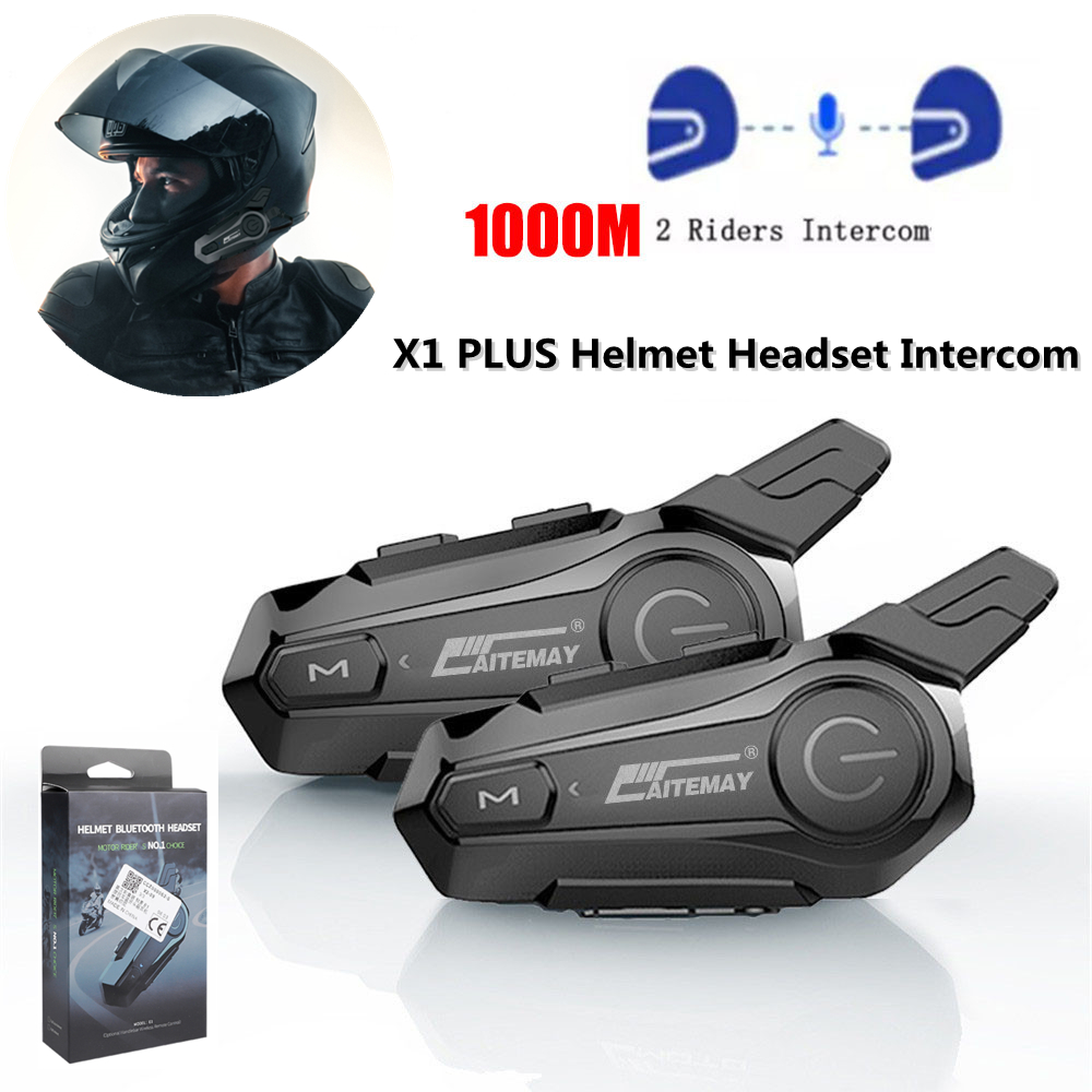 Wireless Motorbike Helmet Headset Intercom BT V5.0 Motorcycle Wireless ...
