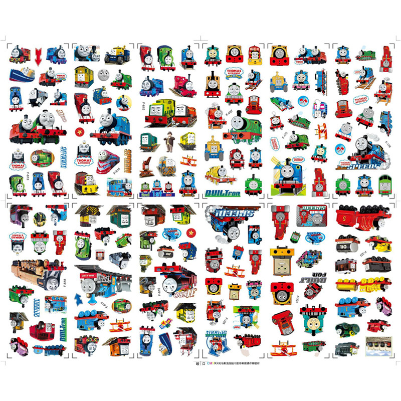 12 sheets/lot Thomas And His Friends Non-repeating PVC Stickers Kids ...