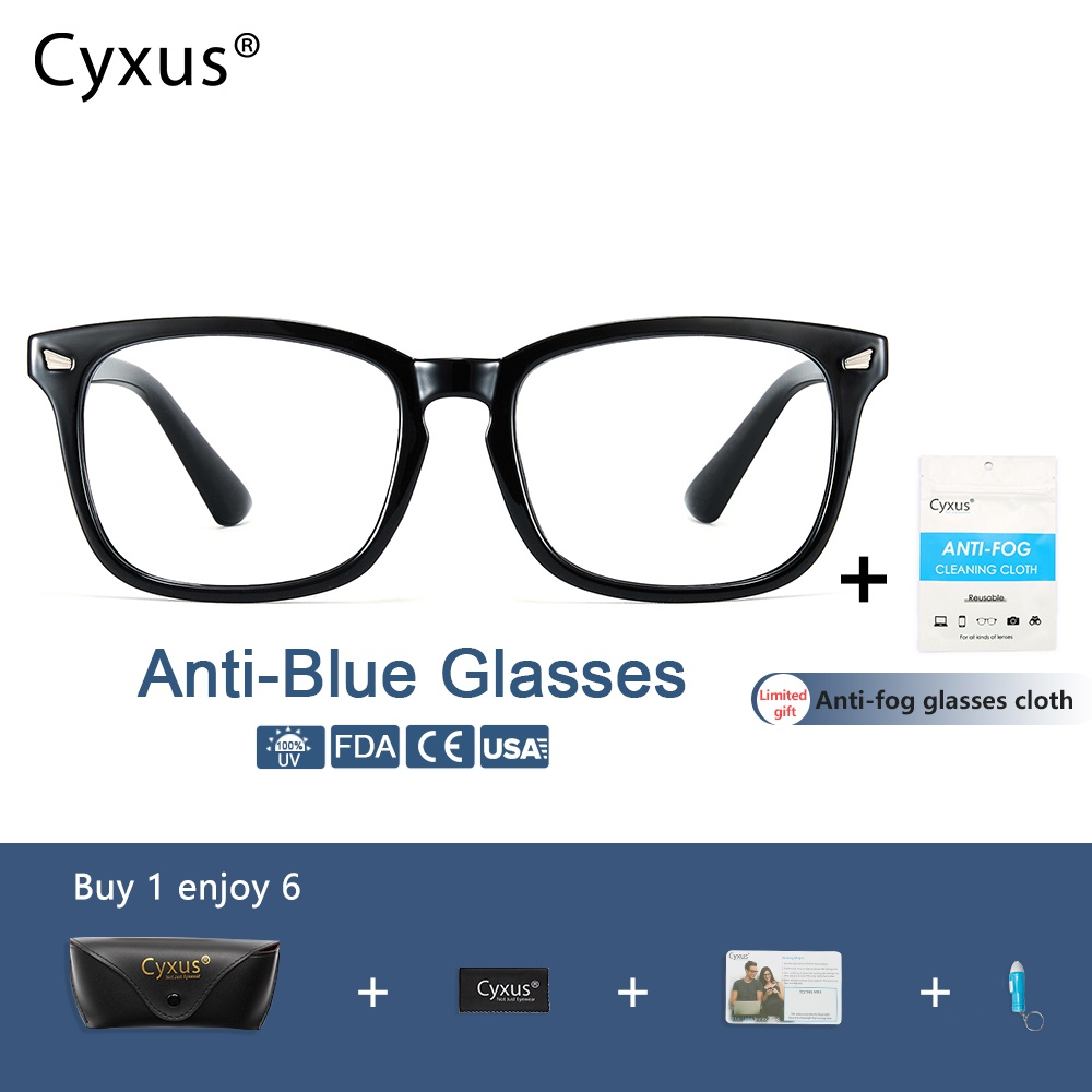Cyxus Computer Glasses Anti Harmful Light Square Frame Unisex Glasses ...