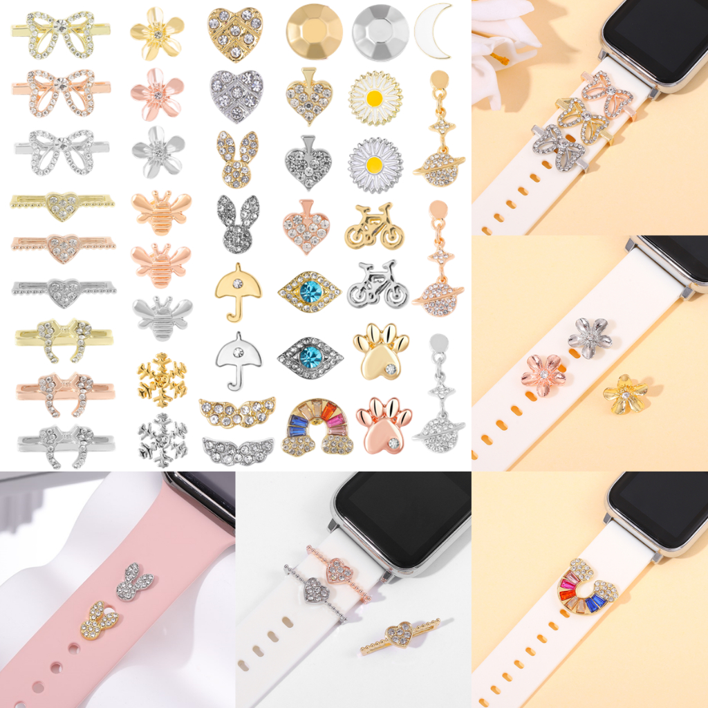 50 Styles For Iwatch Watch Band Charms Bow-knot Metal Leg Decorative ...