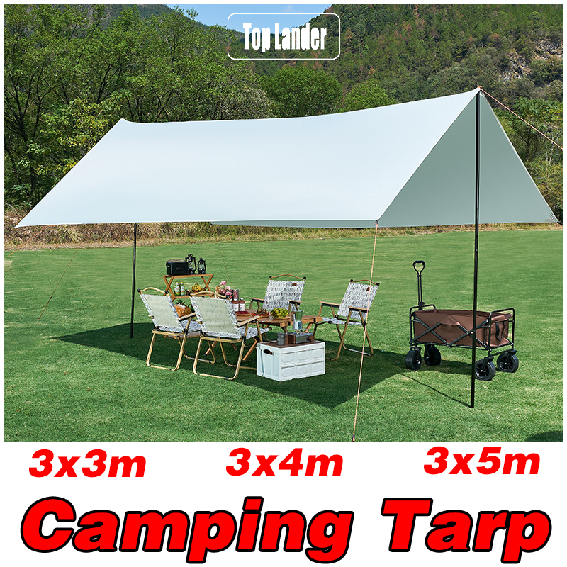 3x3 3x4 3x5 Flysheet Camping Waterproof Fly Sheet Poles Rope Peg Awning ...