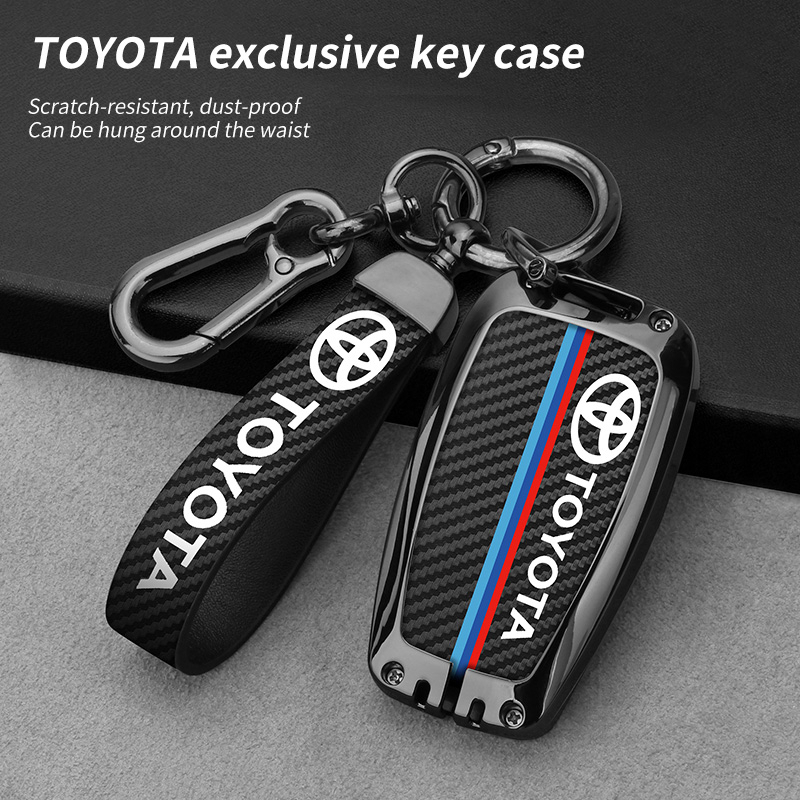 TOYOTA Key Cover With Carbon Fiber And Alloy Metal Materials Yaris Vios ...