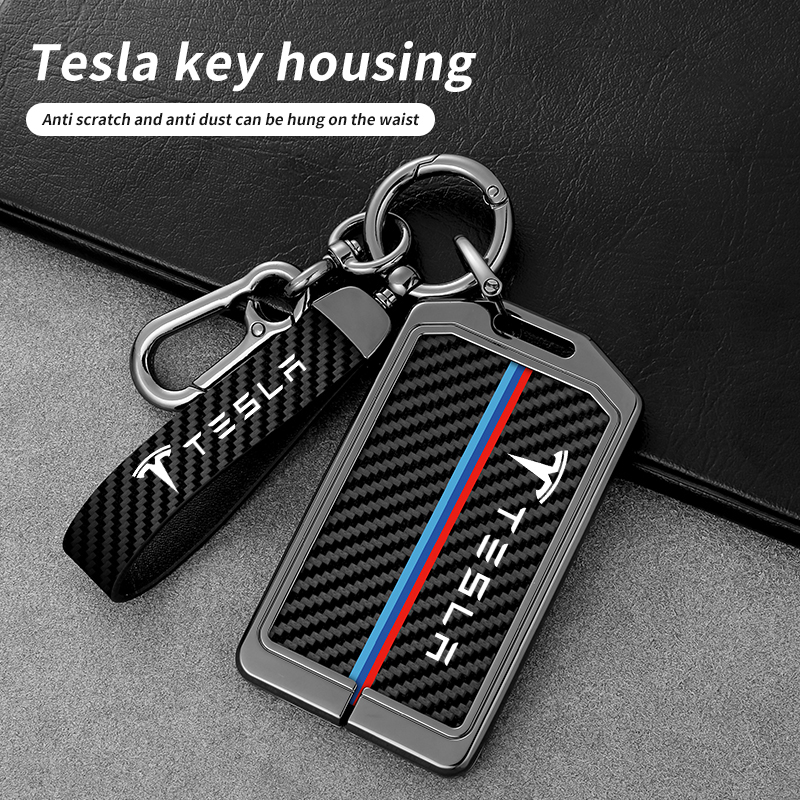 Tesla Key Cover With Carbon Fiber And Alloy Metal Materials Model 3 ...