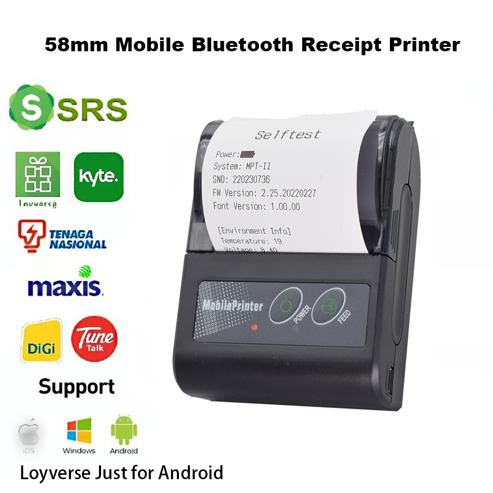Mini Portable 58mm Thermal Printer Android Bluetooth POS Mobile Receipts Printer | Shopee Malaysia
