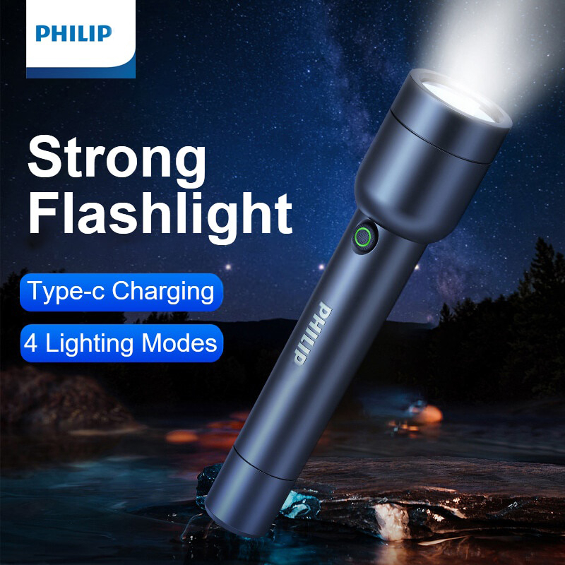 Philip SFL1236 LED Flashlight with USB Charging Camping Lamp 4 Lighting ...