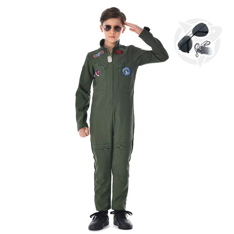 Ready Stock Kids Air Force Fighter Pilot Costume Boys Halloween ...