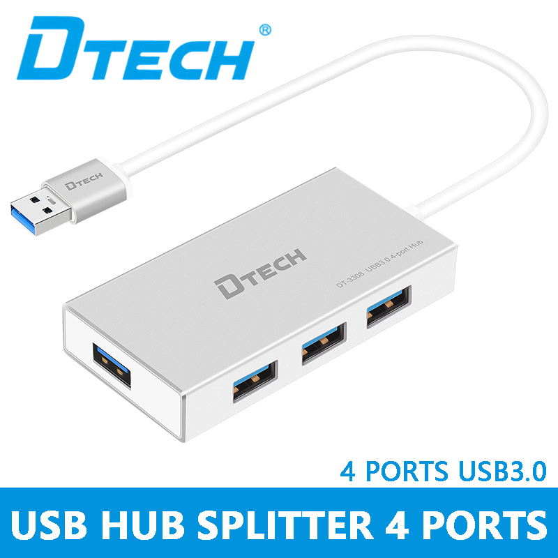 DTECH USB Hub USB3.0 4-Port Extension Aluminum Magnesium Alloy 5G Transmission Broadband BC1.2 ...