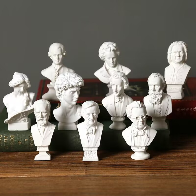 Mini Statue David Beethoven Chopin Figure Head Simulation Model Art ...