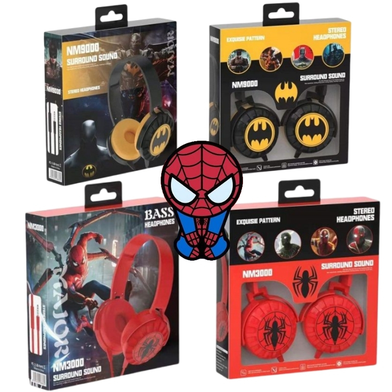 Marvel Wired Noise Cancelling Headphones Spiderman Batman Headset ...