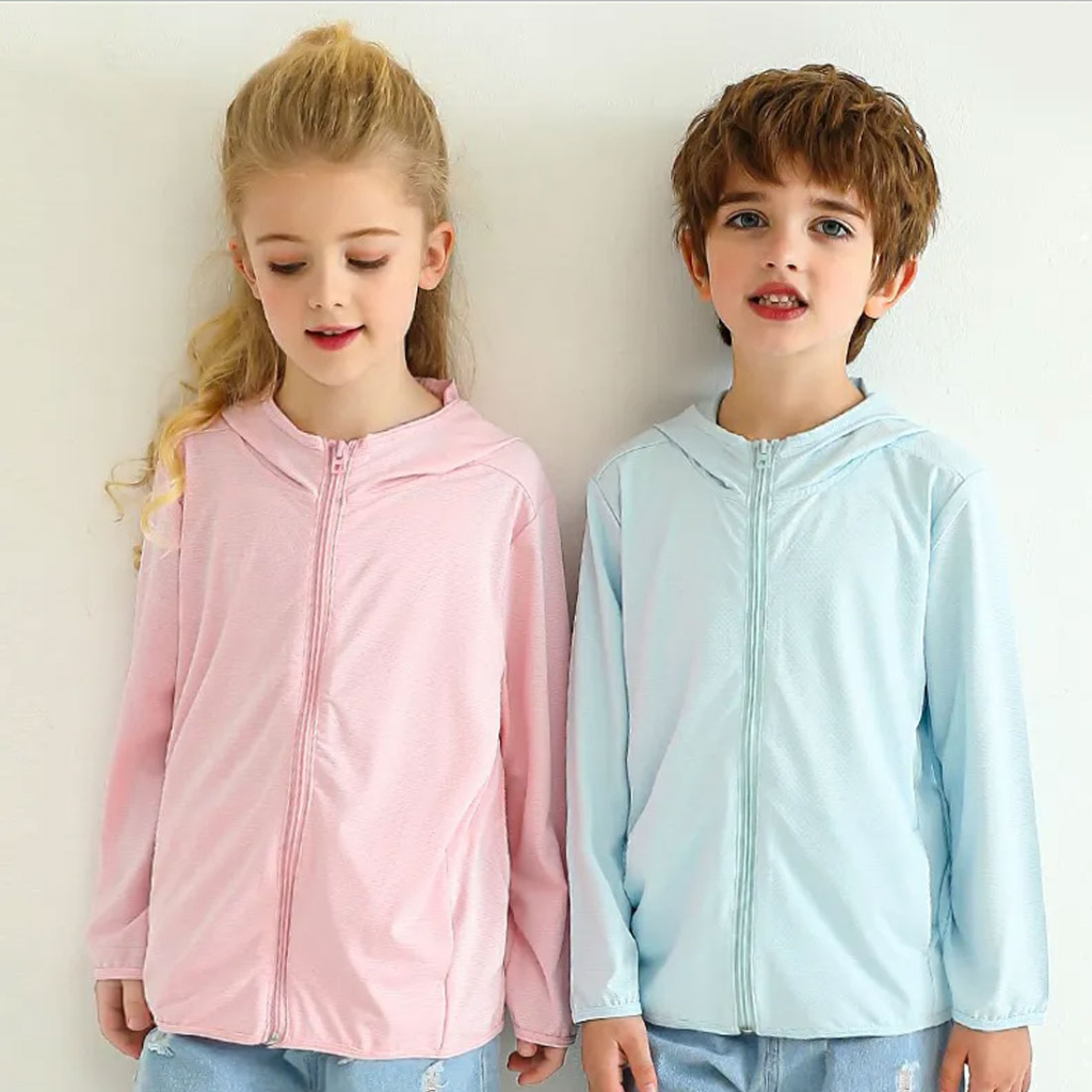 Sun Protection Jacket for Children UV Protection Mesh Hooded Sports ...