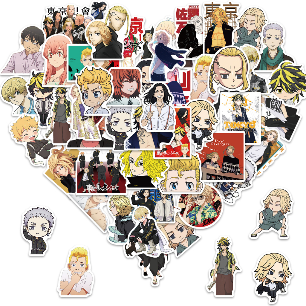 50pcs/pack Tokyo Revengers Anime Cartoon Stickers Decals DIY Laptop ...