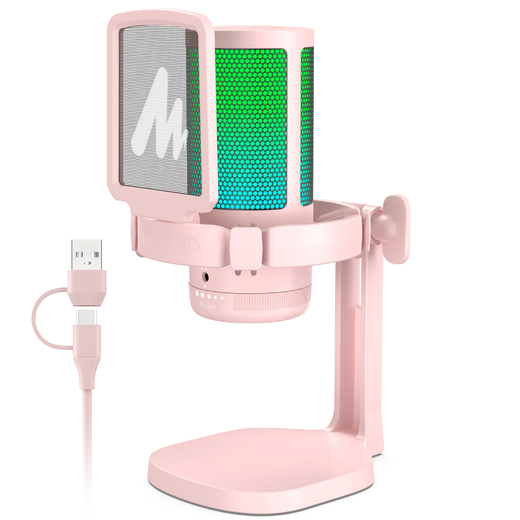 Maono DGM20 USB Microphone RGB Gaming Mic USB Condenser Mic Noise ...