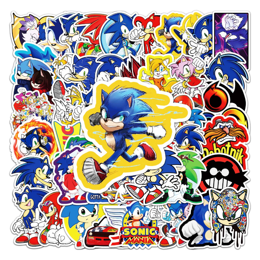 50 Piece Funny Sonic Advance Stickers Waterproof DIY For Laptops/Phones ...