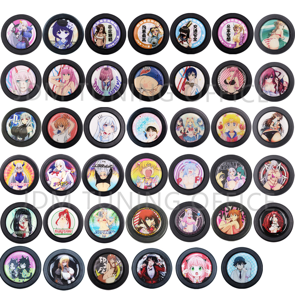 JDM Anime Cartoon Girl Steering Wheel Horn Button Car Drift Racing ...