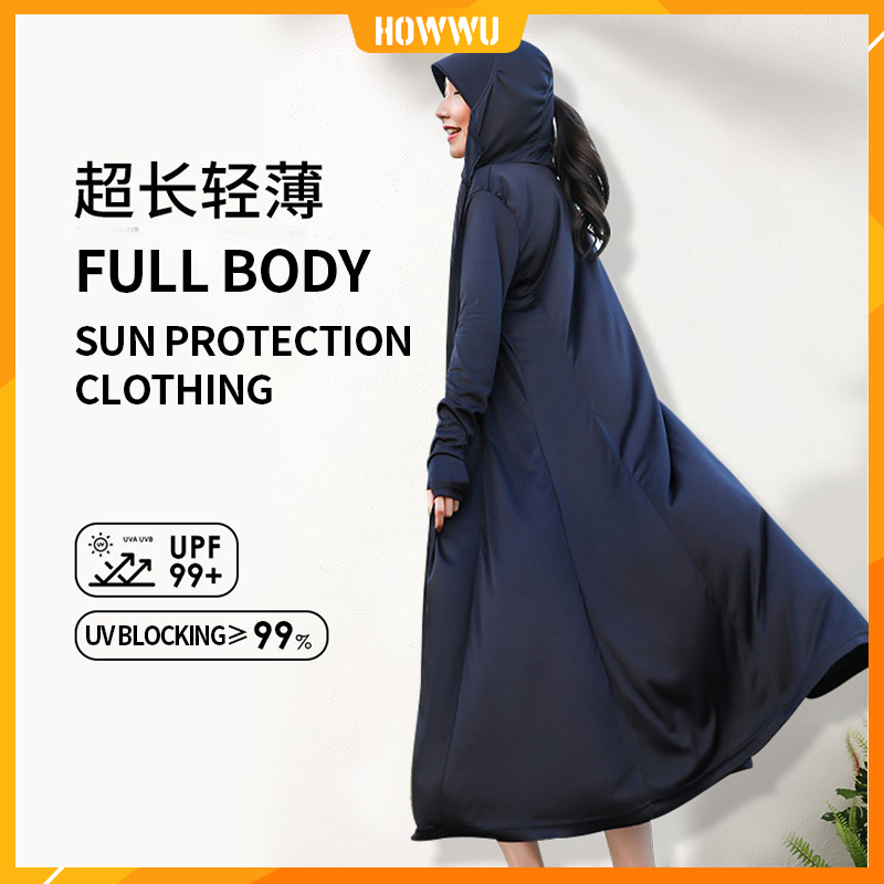 【Ready stock】UPF50+Women's ultra-long sun protection clothing ice silk ...