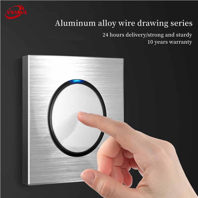 YSVWL Modern Light Switch and Socket 86mm with LED Light 1 2 3 4 Gang 1 ...