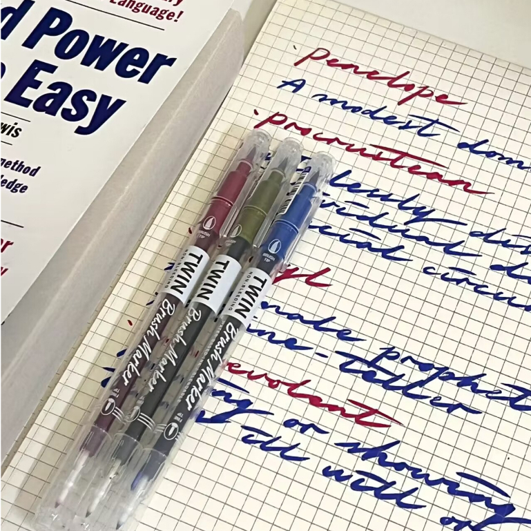 Ohaya Three Color Highlight Pen Retro Double-headed marker pen Soft ...