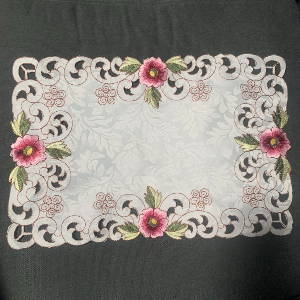1 pcs New Dining Mat Western Dining Mat Fabric Embroidery Rectangular ...