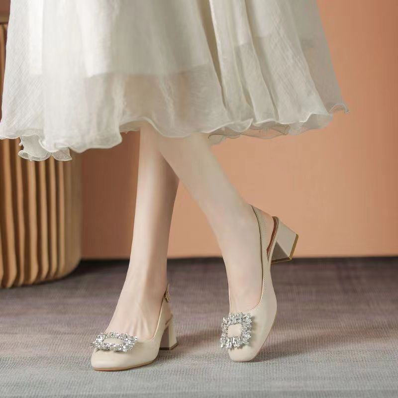 New Style Ladies Summer Chunky Heel Sandals, With Crystal Buckle ...