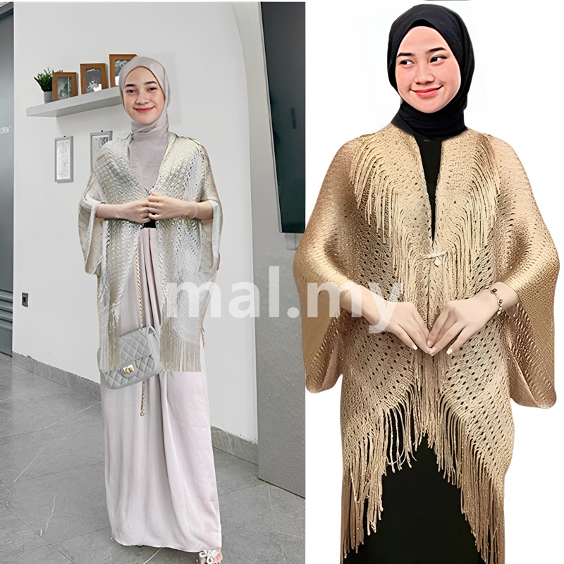 Baju Raya Muslimah Baju Jubah Outerwear Women Tops Scarf Batik Shawl ...