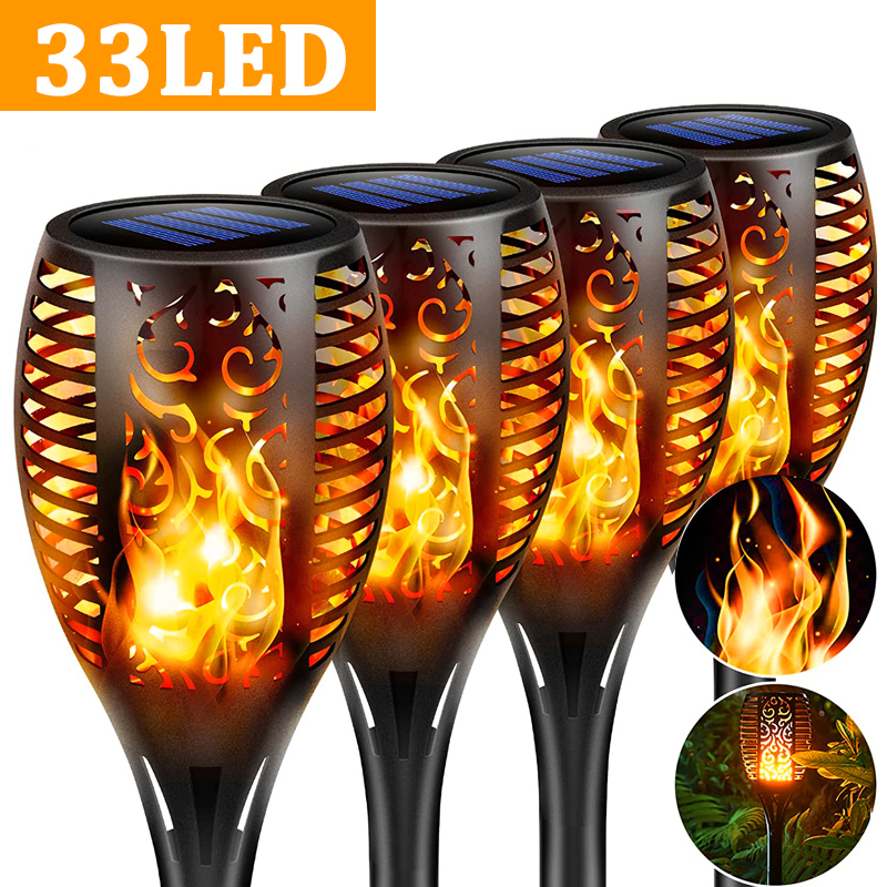 33 LED solar light flashlight flashlight blinking flame light outdoor ...