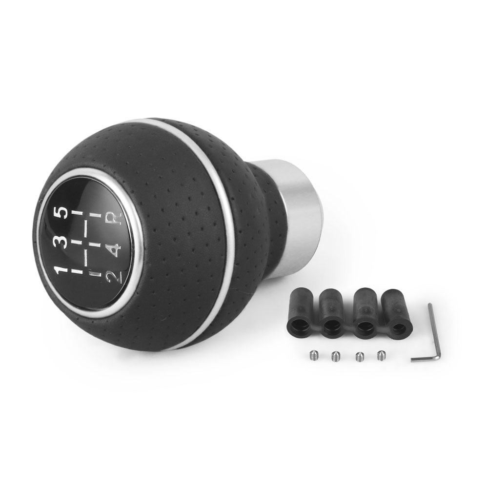 5 Speed Universal Manual Leather＆Aluminium Car Gear Shift Knob For M8 ...