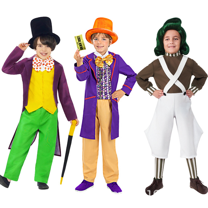 Children Willy Wonka Cosplay Costume for Kids Movie Charlie and The ...