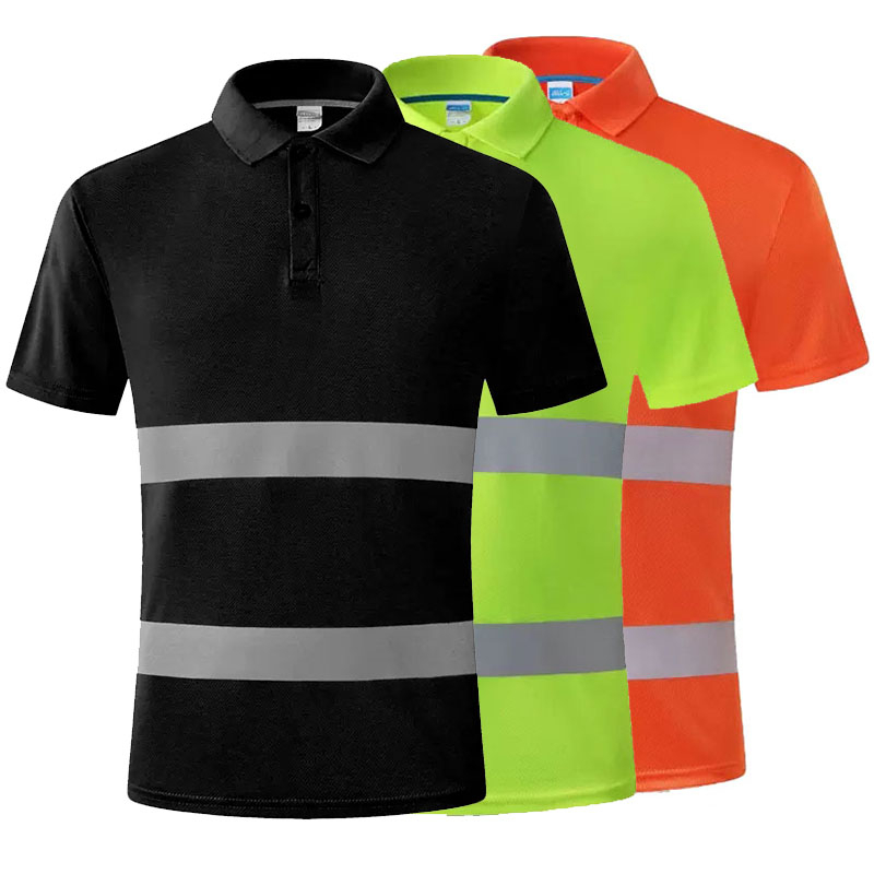 Reflective Shirt Men Quick Dry Hi Vis Polo Shirt Short Sleeve for ...