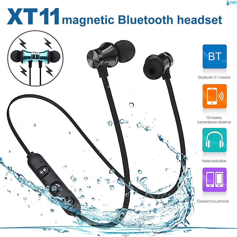 XT11 Sport Noise Cancelling Stereo Wireless Bluetooth Earphones Headset ...