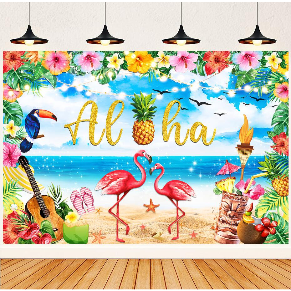 Aloha Photography Backdrop Banner Flamingo Beach Photo Backdrop for ...