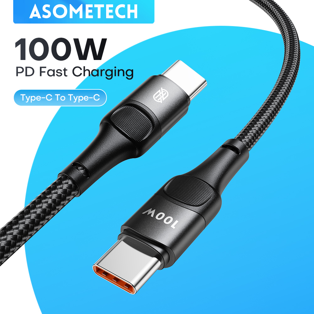 ASOMETECH 100W/60W PD Type C to Type C Cable Fast Charging USB Cable Nylon Bradied USB C Data ...