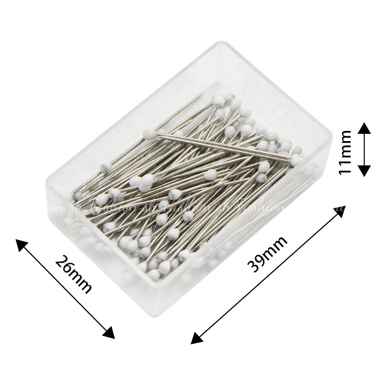 100pcs/box black and white pearl long needle alloy 0.6*26mm pins ...
