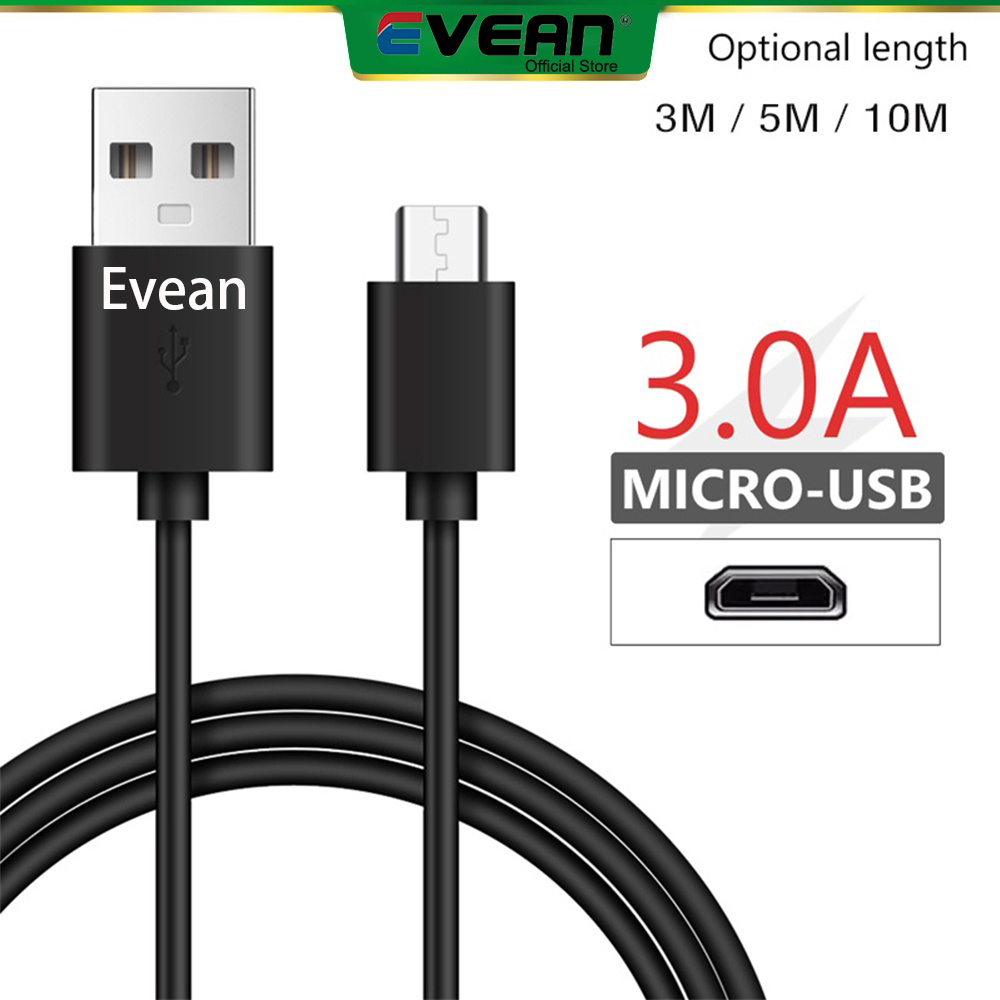 Evean Extension Cord Micro USB Cable (3m/5m/10m) 3M/5M/10M Extension ...