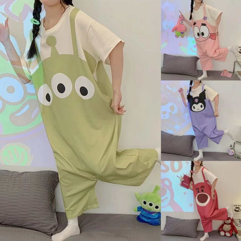 One-Piece Pajamas Women Short-Sleeved Summer 2023 New Style Cute ...