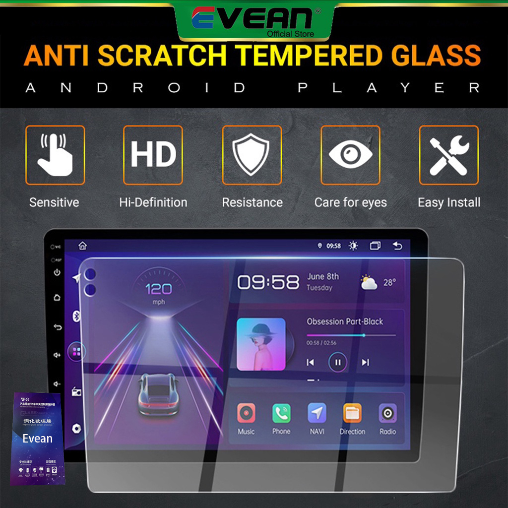 Evean 9" & 10" inch Car GPS Navigation Tempered Glass Anti glare Screen ...