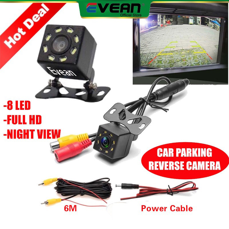 Evean CCD Car Reverse Camera 8 Led Night Vision Rear View HD Parking ...