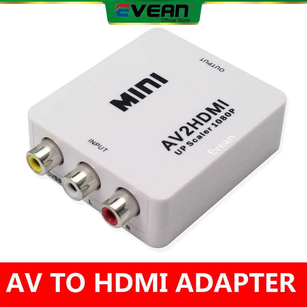 Evean AV/RCA CVBS to HDMI Adapter 1080P Video MINI AV2HDMI Adapter ...